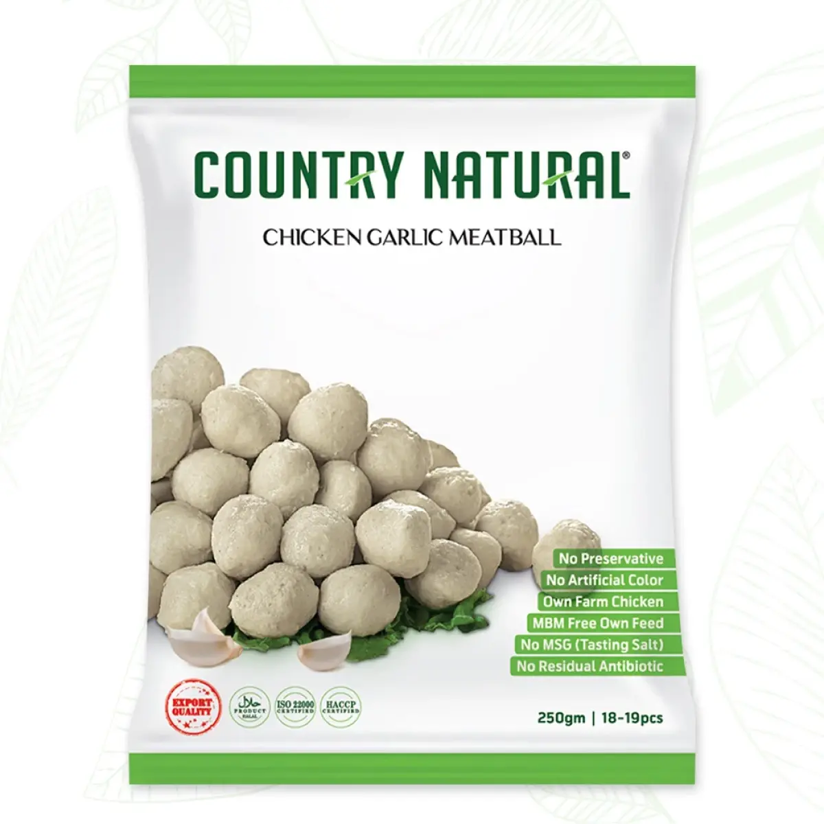 Country Natural Chicken Garlic Meatball 18-19 Pcs